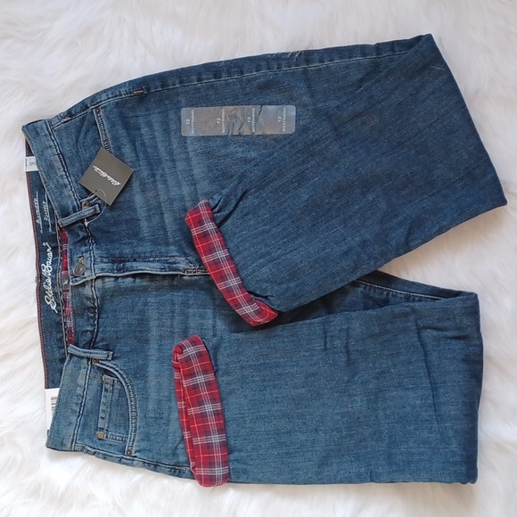Eddie Bauer | Jeans | Eddie Bauer Flannel Lined Boyfriend Jeans Womans ...